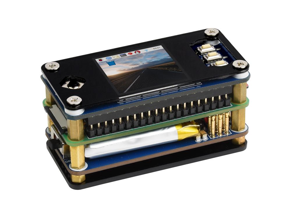 Waveshare Raspberry Pi Zero WH Pakket F, met UPS-module en 1.3 inch LCD ...