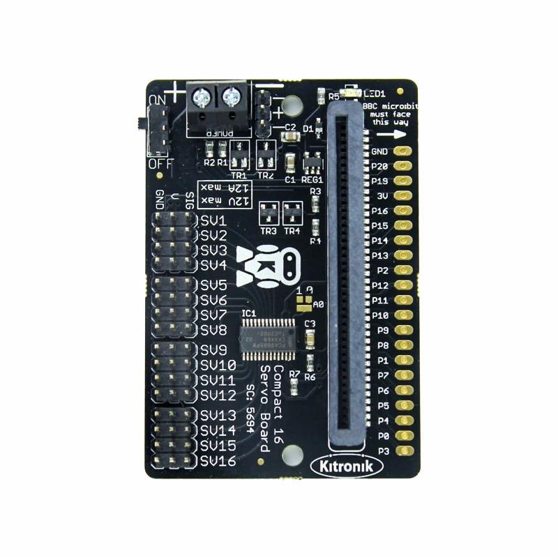 Scheda servoazionamento Kitronik Compact 16 per BBC micro:bit - Opencircuit