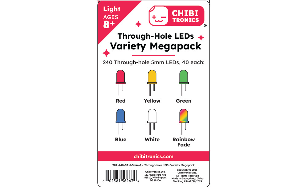Chibitronics Through-hole led variety megapack (240 leds) - Opencircuit