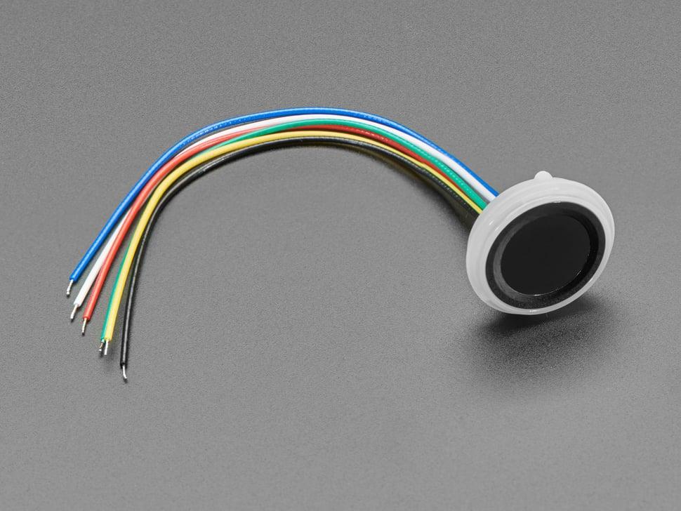 Adafruit Sensor de impressão digital redondo ultrafino e cabo de 6 ...