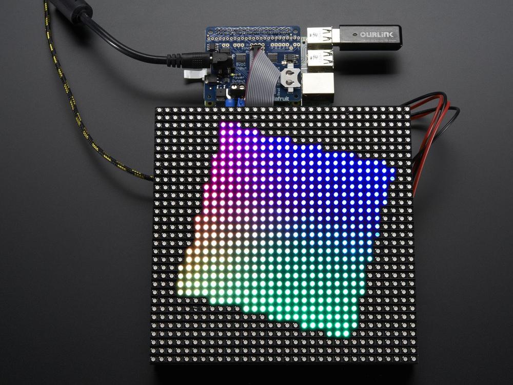 Adafruit RGB Matrix HAT + RTC para Raspberry Pi - Mini Kit - Opencircuit
