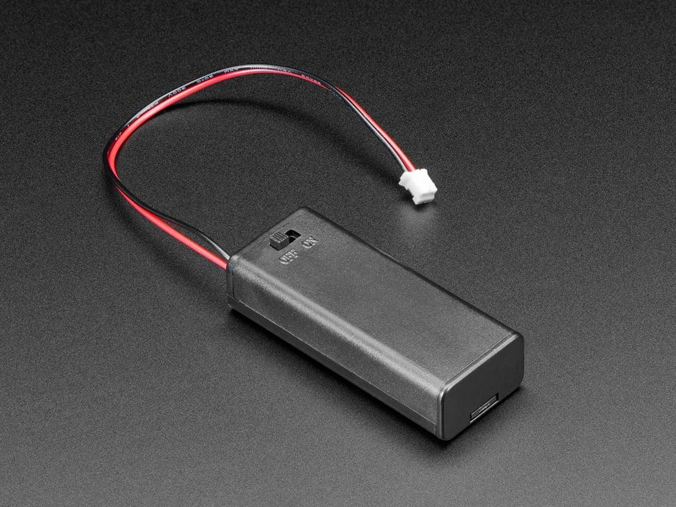 Adafruit 2 x AAA-batterijhouder met aan/uit-schakelaar en JST PH ...
