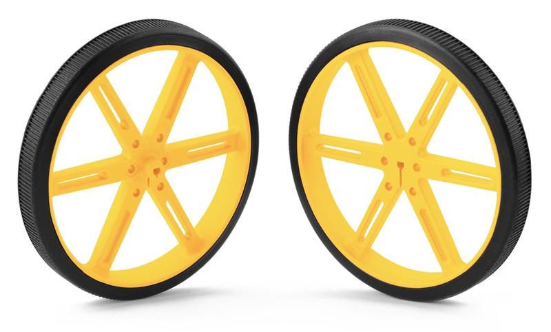 Pololu Wheel 90×10mm Pair - Yellow - Opencircuit