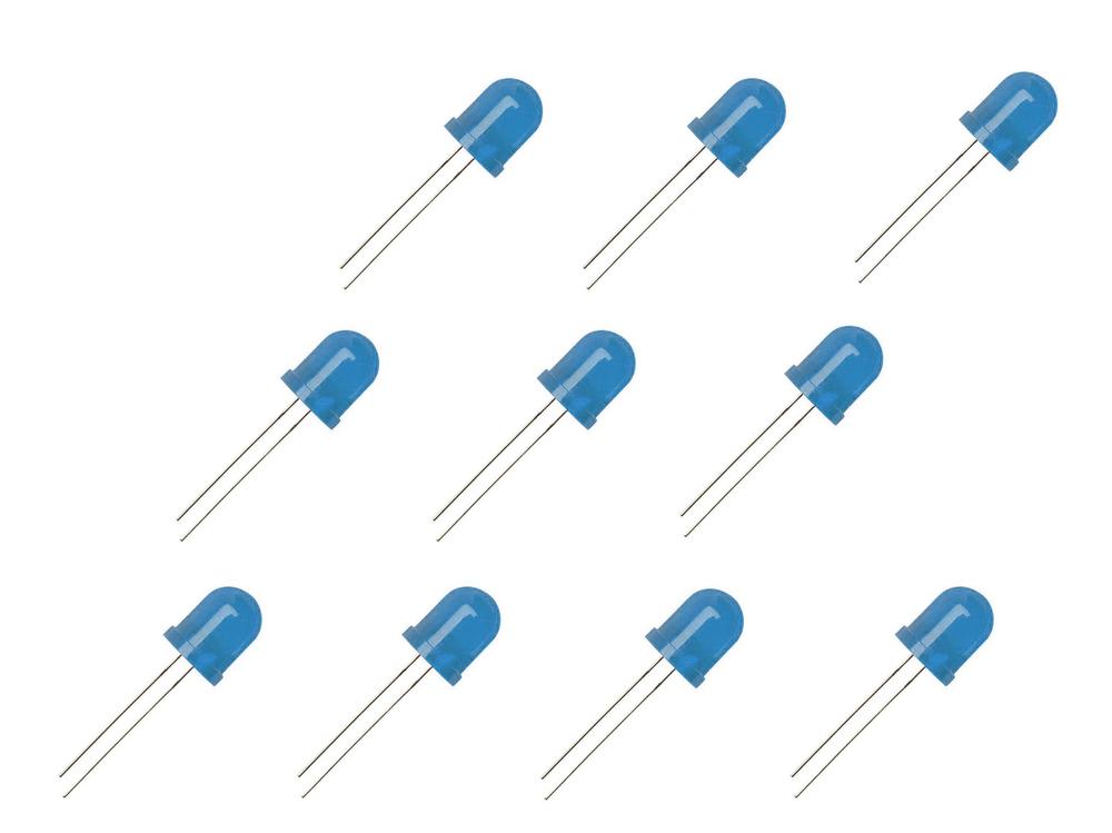 10mm diffuse leds Blue - 10 pcs - Opencircuit