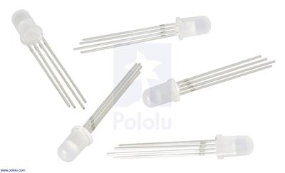 Pololu T1-3/4 (5mm) RGB LED with Diffused Lens (5-pack) - Opencircuit