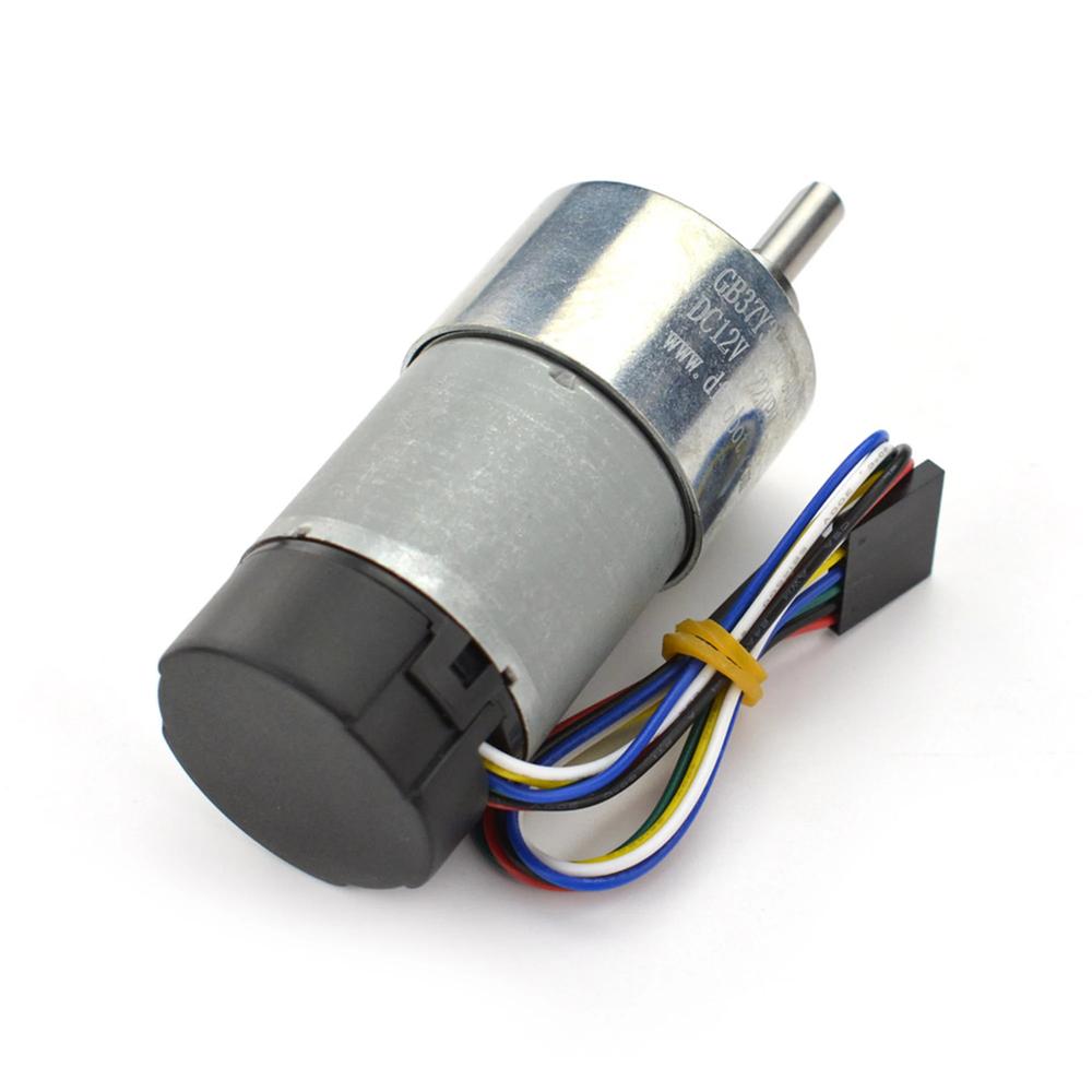 DFRobot 12V metalen DC-tandwielmotor met encoder (90:1, 122 tpm, 38 kg ...