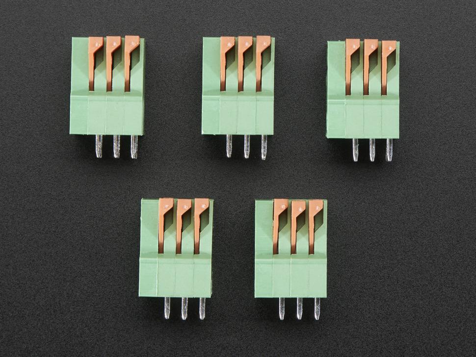 Adafruit Configurable Spring Terminal Blocks - 3 Pin 0.1" Pitch x 5 ...