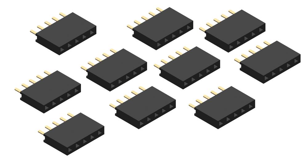 Opencircuit Female header 5 pin - 2.54mm - 10 pcs