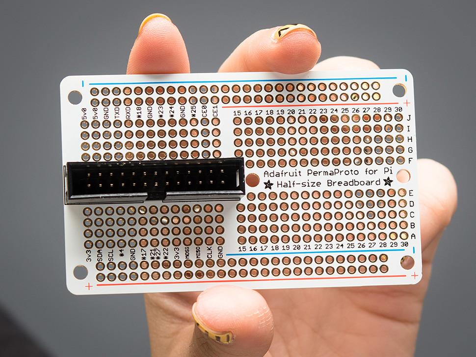 Adafruit Half-size Perma-Proto Raspberry Pi breadboard PCB Kit ...