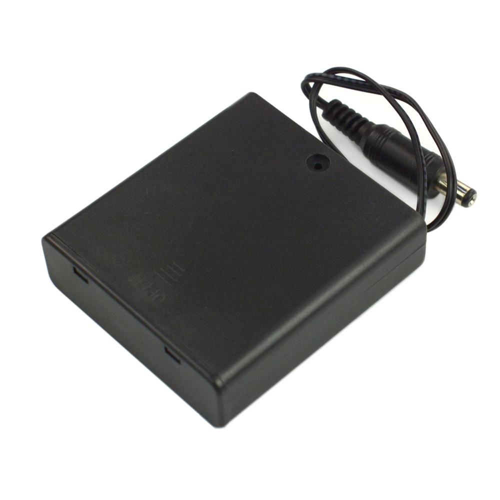 DFRobot 4×AA Battery Holder (with Power Switch, DC2.1 Jack, and Cover ...