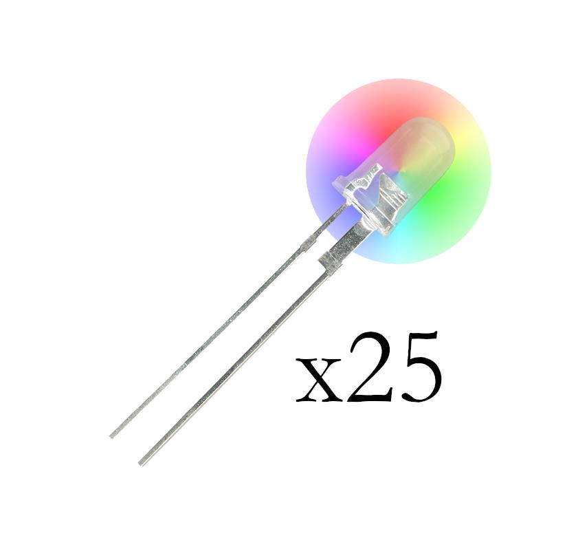Led RGB 5mm rainbow - lenti - 25 pezzi - Opencircuit