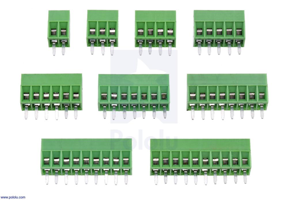 Pololu Bornier à vis : 6 broches, pas de 0,1″, entrée latérale ...