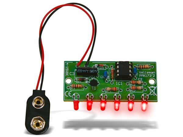 Mini chaser effect met 6 LEDS - DIY bouwpakket - Opencircuit