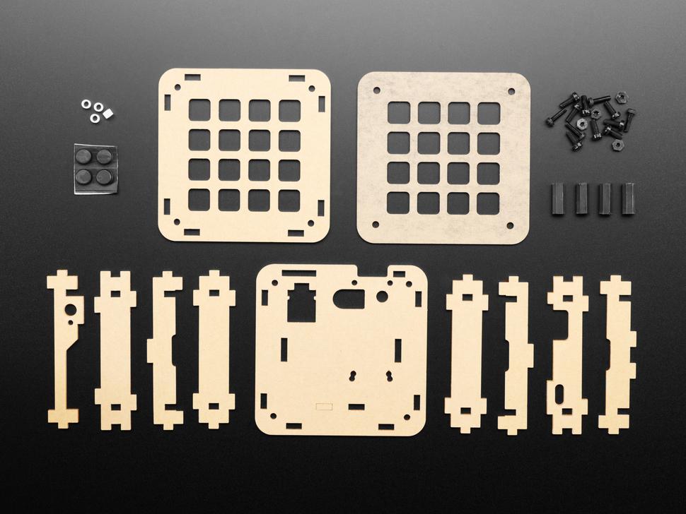 Adafruit 4x4 Trellis feather acryl behuizing + hardware kit - Opencircuit