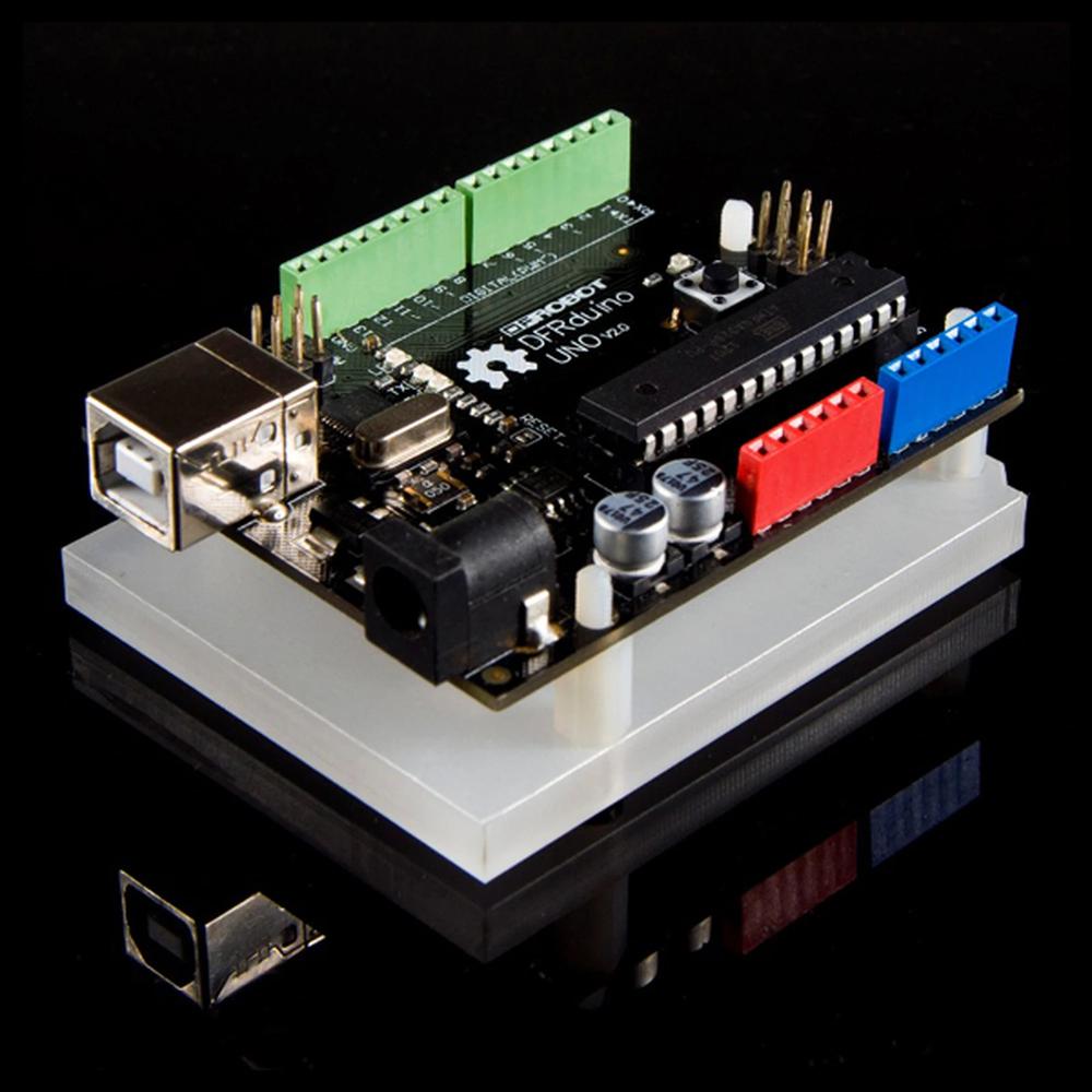 DFRobot Specialdesignad Arduino UNO-bas i premium tysk akryl - Opencircuit