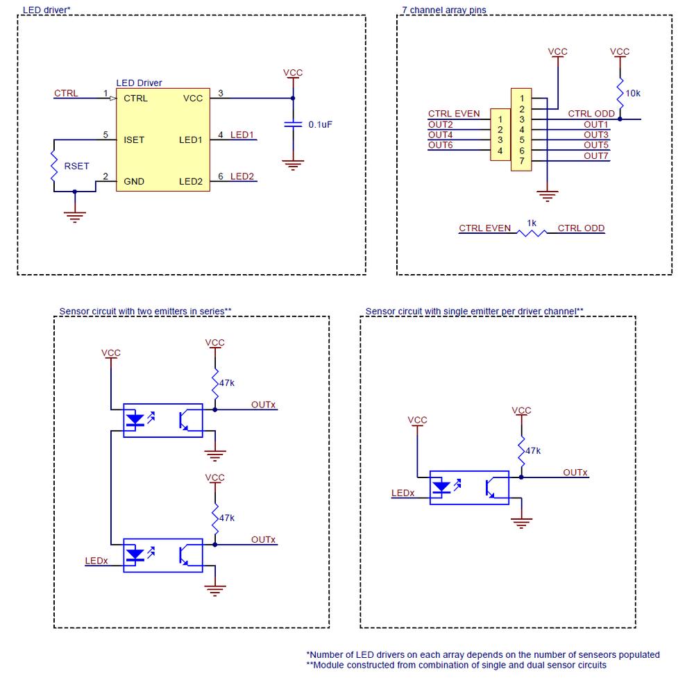 Pololu QTRX-HD-07A Reflectance Sensor Array - Opencircuit