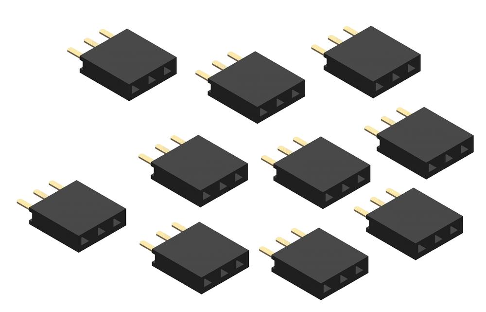 Opencircuit Female header 3 pin - 2.54mm - 10 pcs