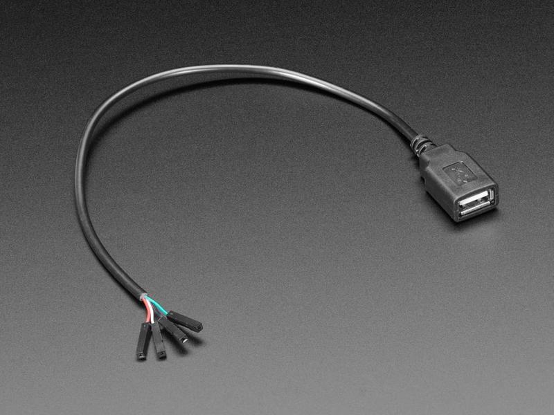 Adafruit USB Type A Jack Breakout Cable with Premium Female Jumpers ...