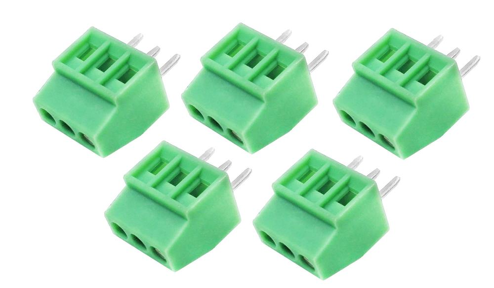 Opencircuit Print terminal blocks 3 pole green - 2.54mm pitch - 5 pieces