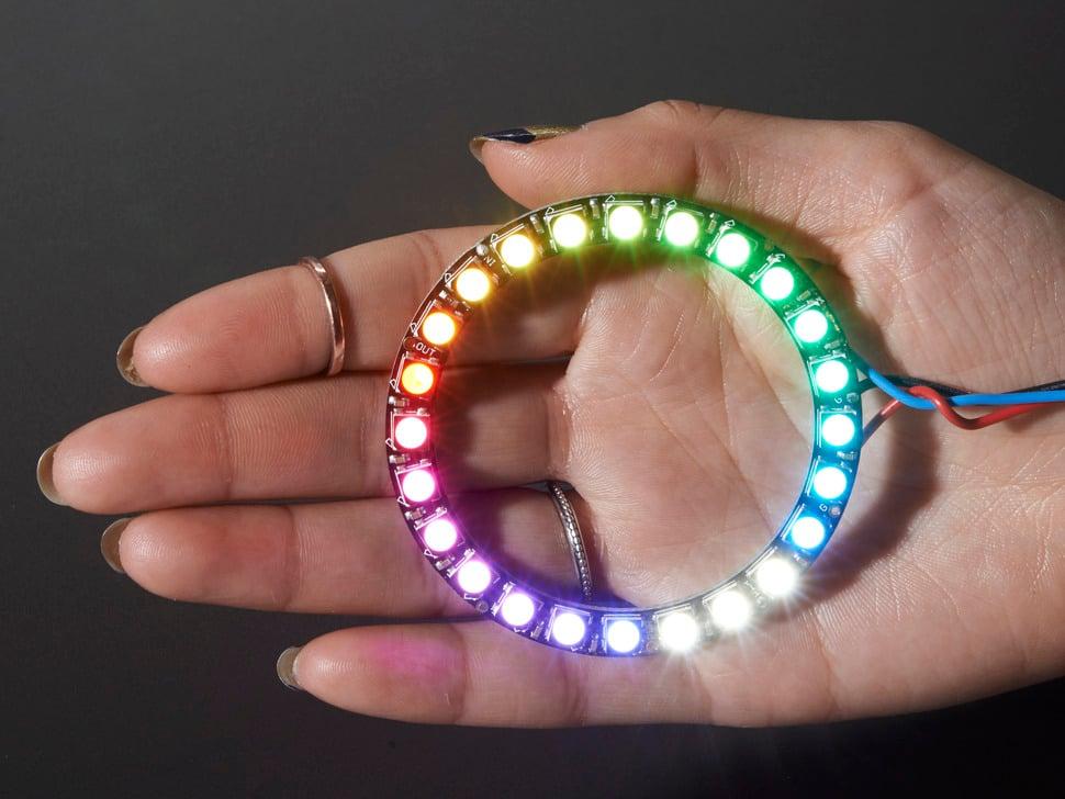 Adafruit NeoPixel Ring - 24 x 5050 RGBW-leds met geïntegreerde drivers ...