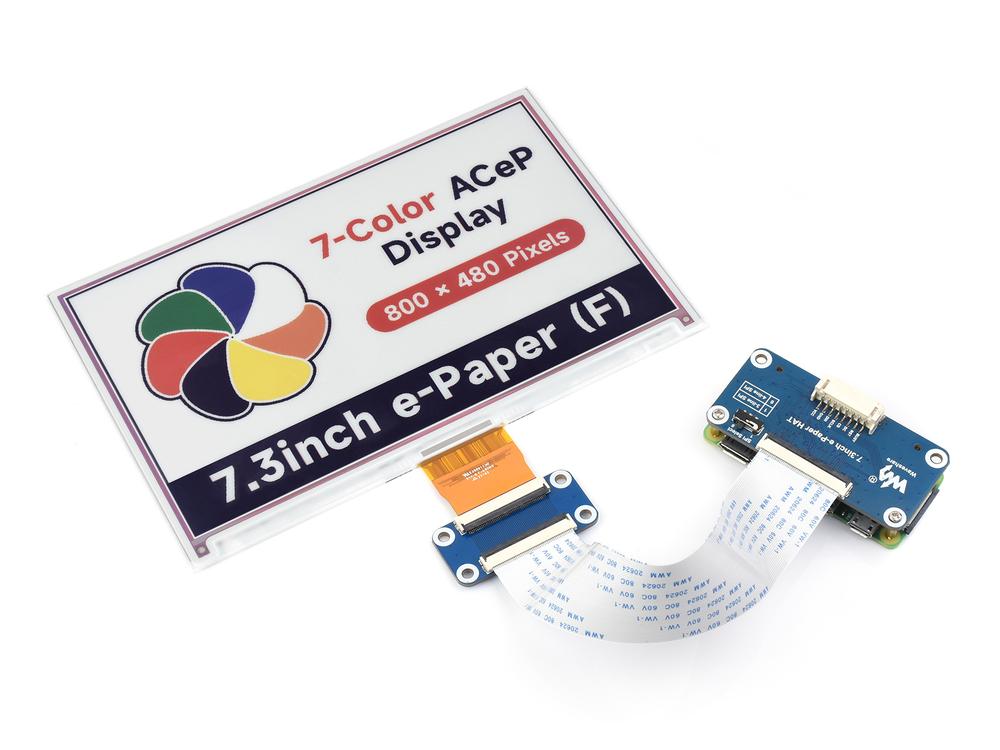 Waveshare 7.3inch ACeP 7-Color E-Paper E-Ink Display Module, 800×480 ...