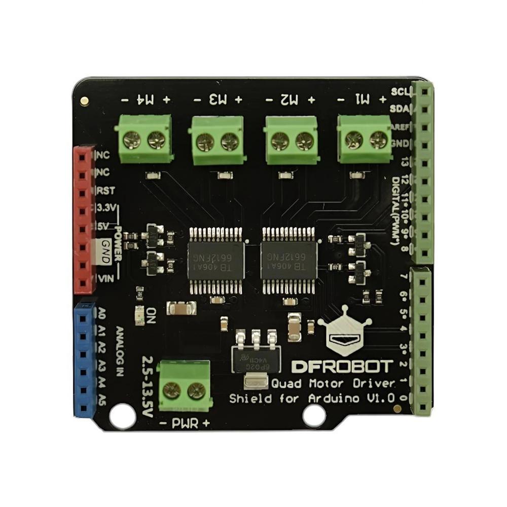 DFRobot Quad DC motor shield driver Arduino - Opencircuit