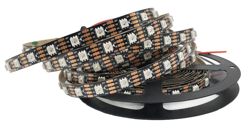 Opencircuit Digital RGB Led Strip 60 x WS2813 - black, per 5 meter