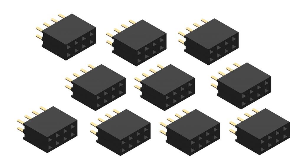 Opencircuit Female header 2x4 pin - 2.54mm - 10 pcs