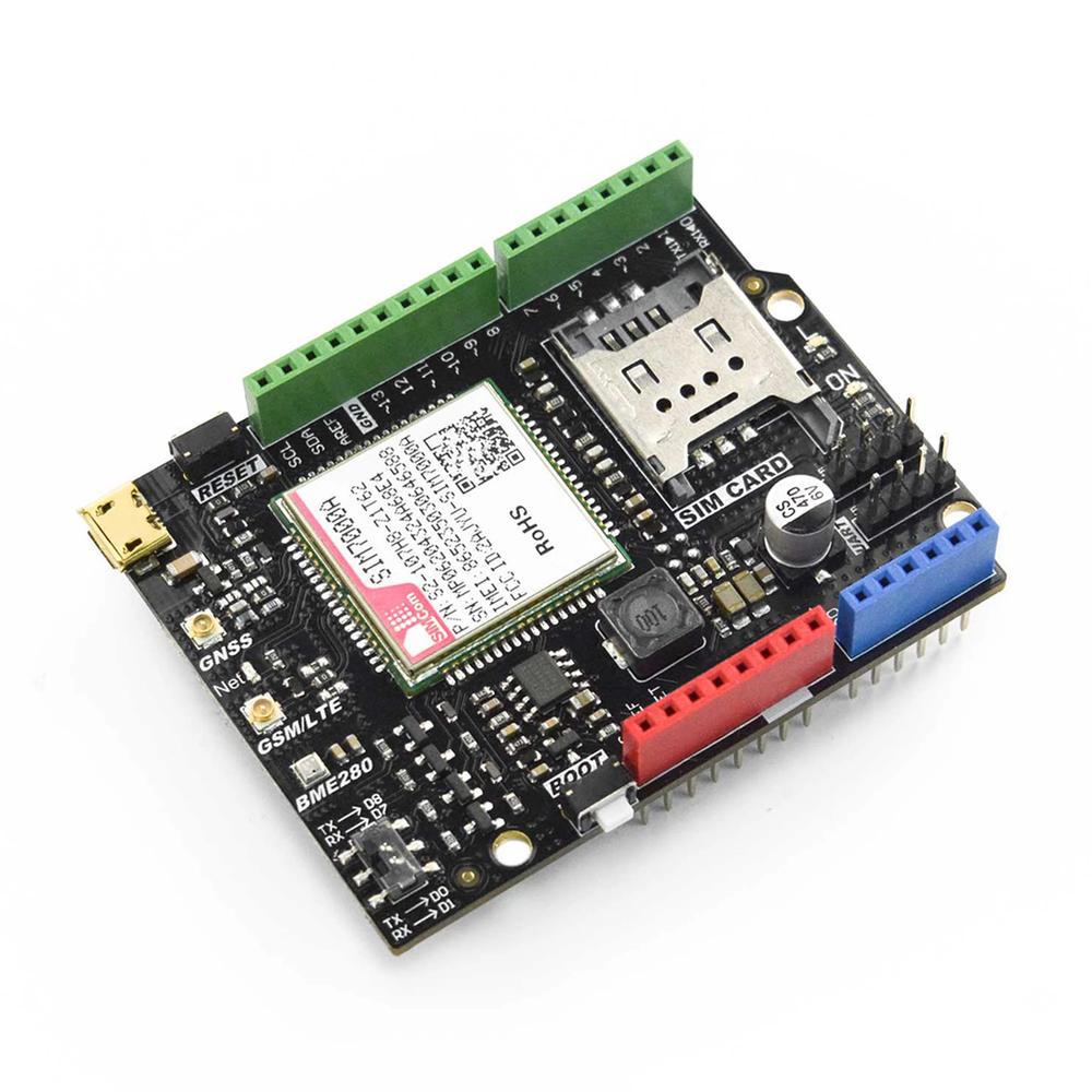 DFRobot Shield d'extension Arduino NB-IoT / LTE / GNSS / GPRS / GPS SIM7000A (Amérique ...