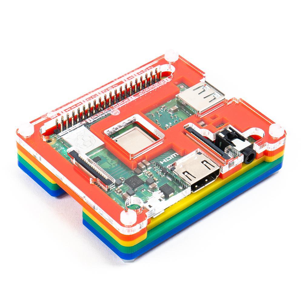 Pimoroni Pibow 3 A+ Coupé (för Raspberry Pi 3 A+) - Rainbow - Opencircuit