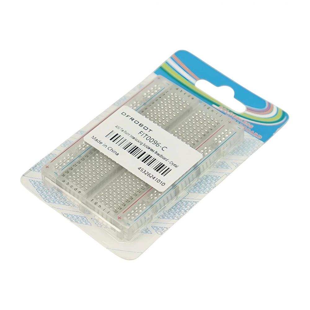 DFRobot 400 Tie Point Interlocking Solderless breadboard - Kristal - Opencircuit