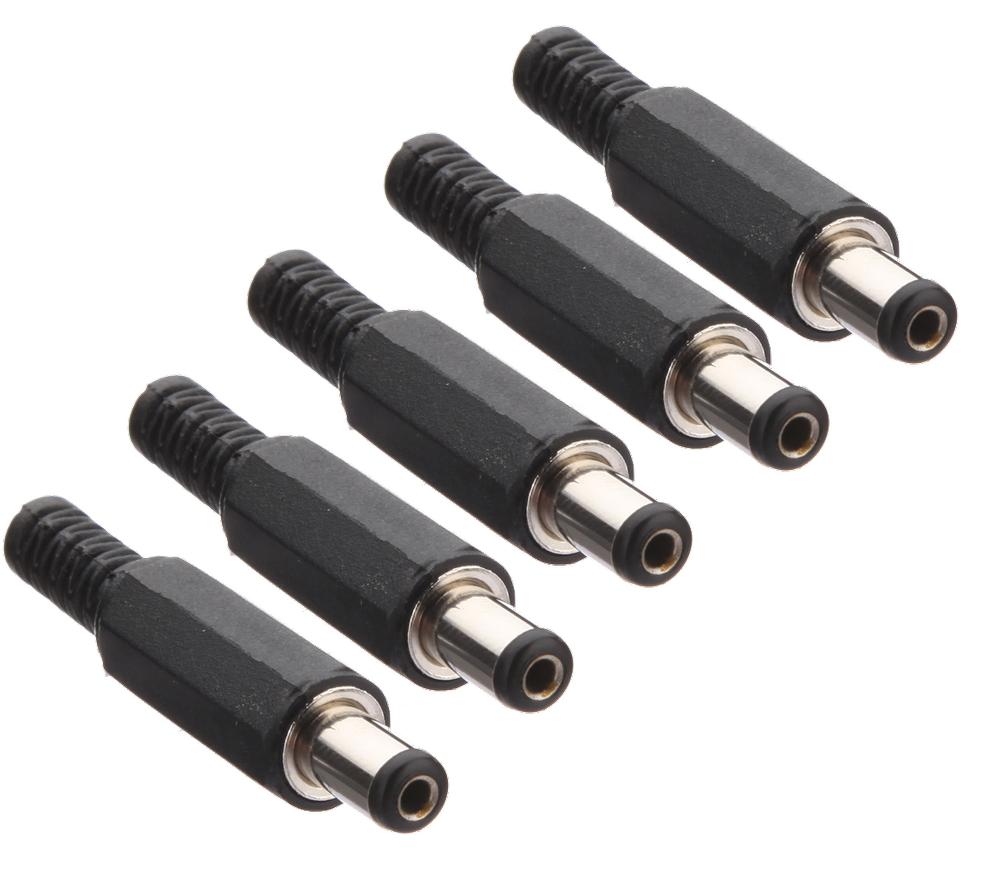DC Plug male 2.1x5.5mm - 5 stuks - Opencircuit