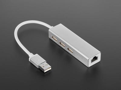 Adafruit USB 2.0 en Ethernet Hub - 3 USB poorten en 1 Ethernet ...