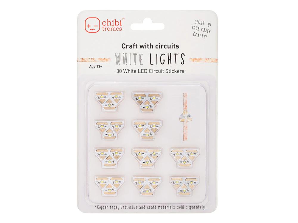 Circuit Stickers LED MegaPack (30 stickers) - Branco - Opencircuit