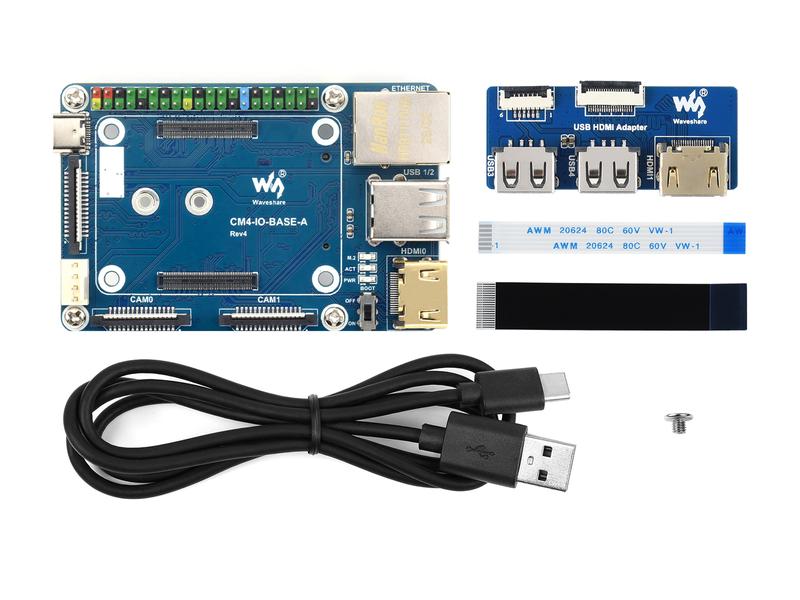 Waveshare CM4-IO-BASE-A + USB HDMI -sovitin, Raspberry Pi Compute ...