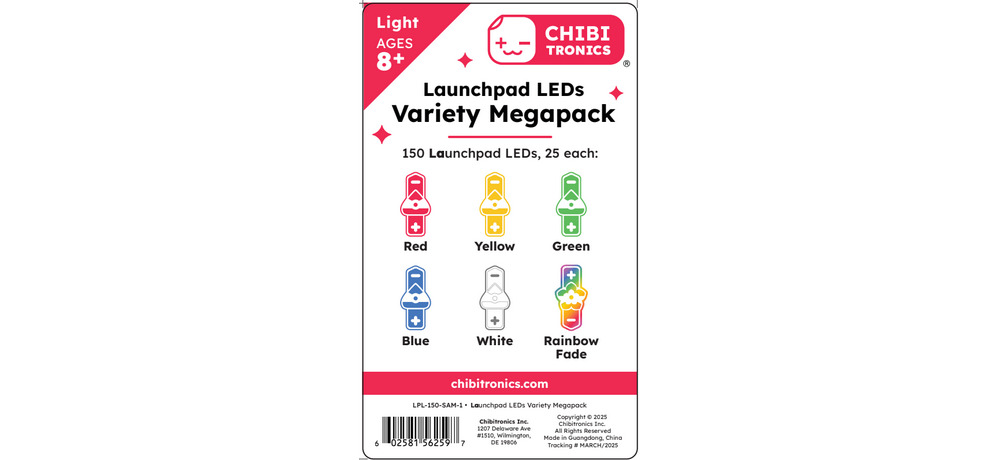 Chibitronics Pack varié de LEDs Launchpad (6 couleurs) - megapack (150 ...