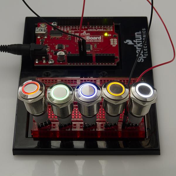 Sparkfun Metal Pushbutton - Momentary (16mm, White) - Opencircuit