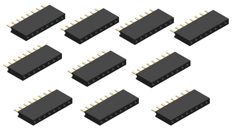 Female header 8 pin - 2.54mm - 10 stuks - Opencircuit