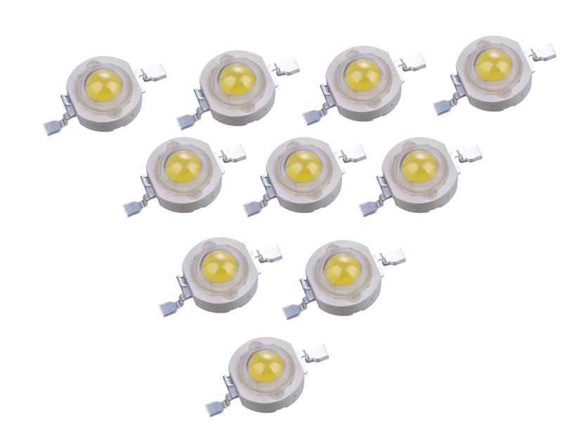 1W wit power led 110° - 10 pcs - Opencircuit