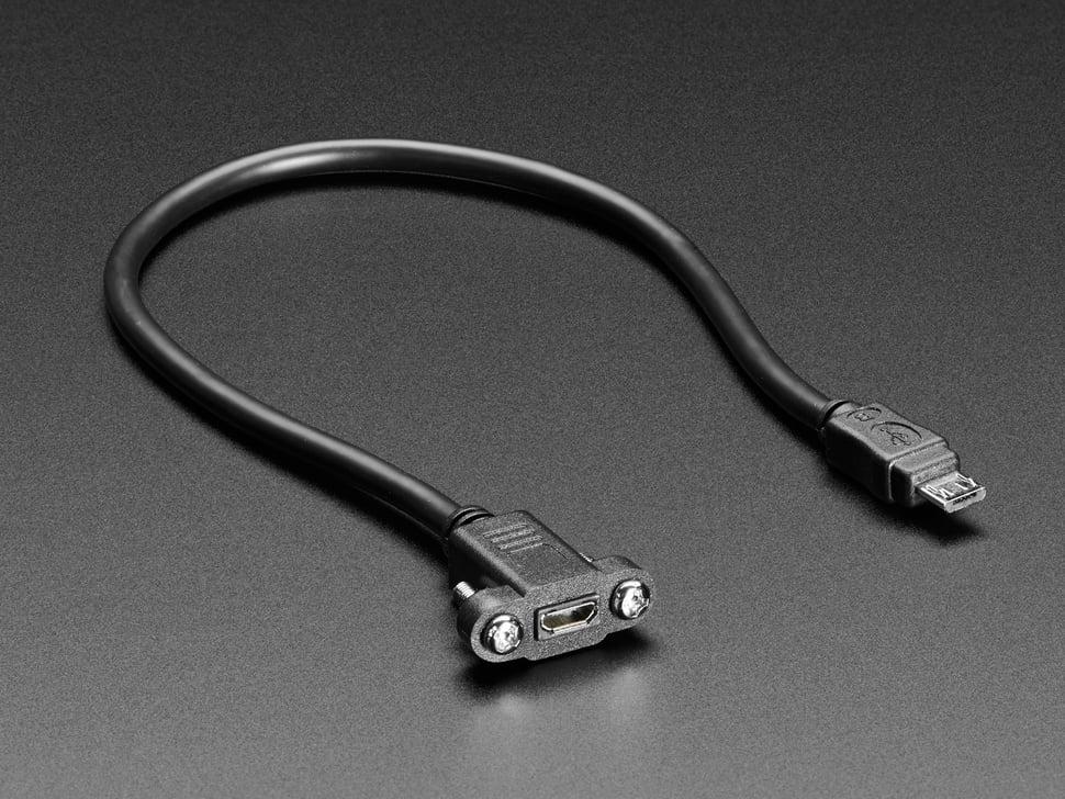 Adafruit USB verlengkabel voor paneelmontage - Micro B male naar Micro ...