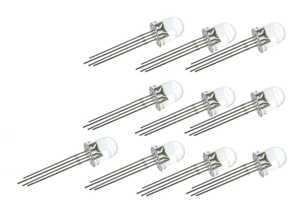 RGB 10mm led (common cathode) - 10 stuks - Opencircuit