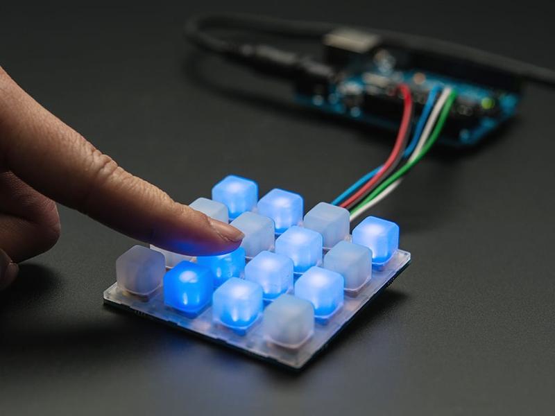 Adafruit Trellis Monochrome driver PCB voor 4x4 toetsenbord en 3mm LED ...