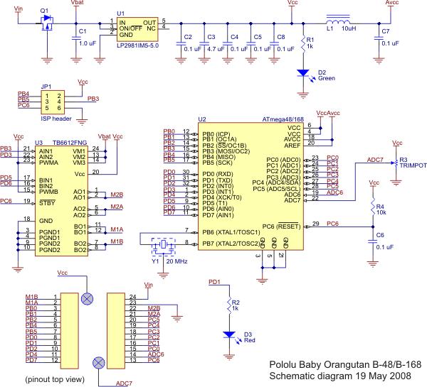 Pololu Baby Orangutan B-328 Robot Controller - ATmega328P + Motor ...