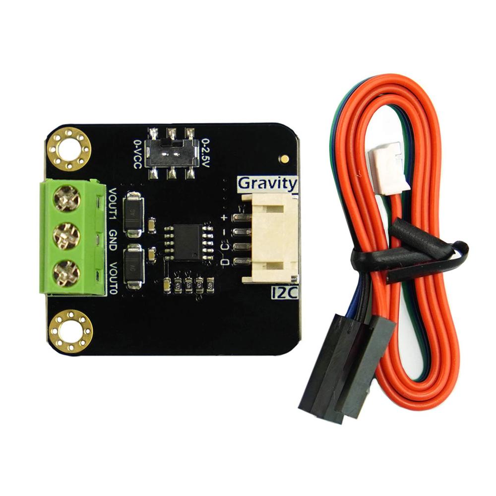 DFRobot Gravity : GP8503 2-kanaals 12-bits I2C naar 0-2,5 V/VCC DAC ...