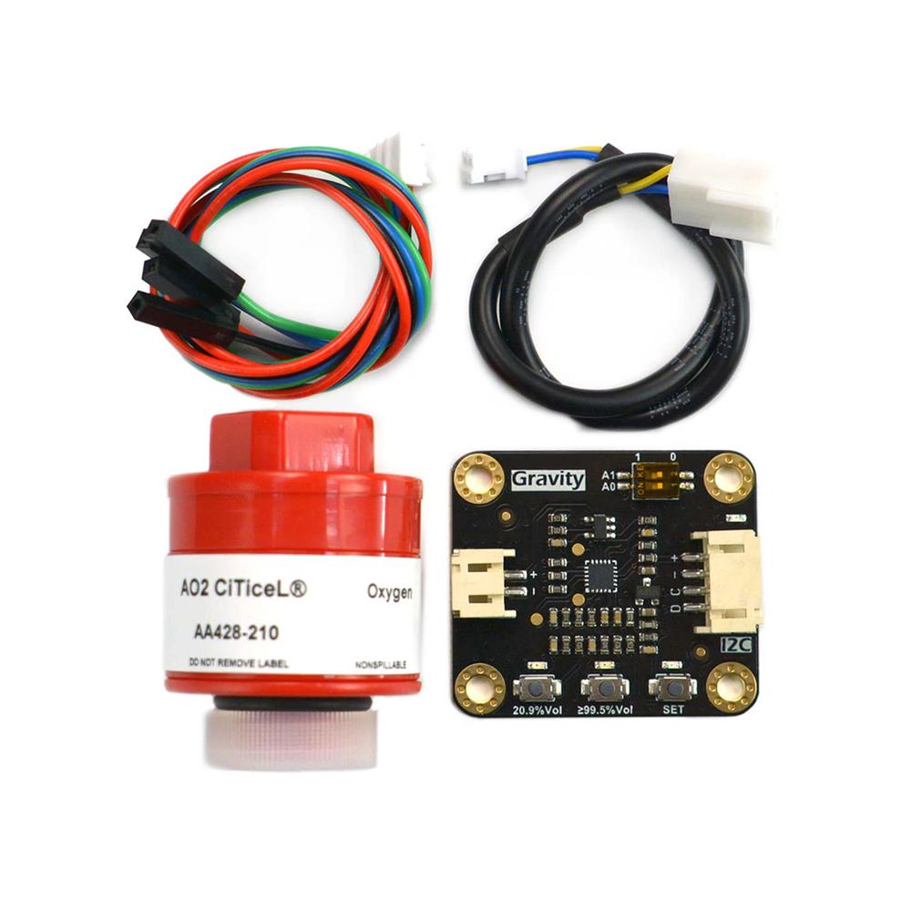 DFRobot Gravedad: Sensor electroquímico de oxígeno/O2 (0-100 % vol ...