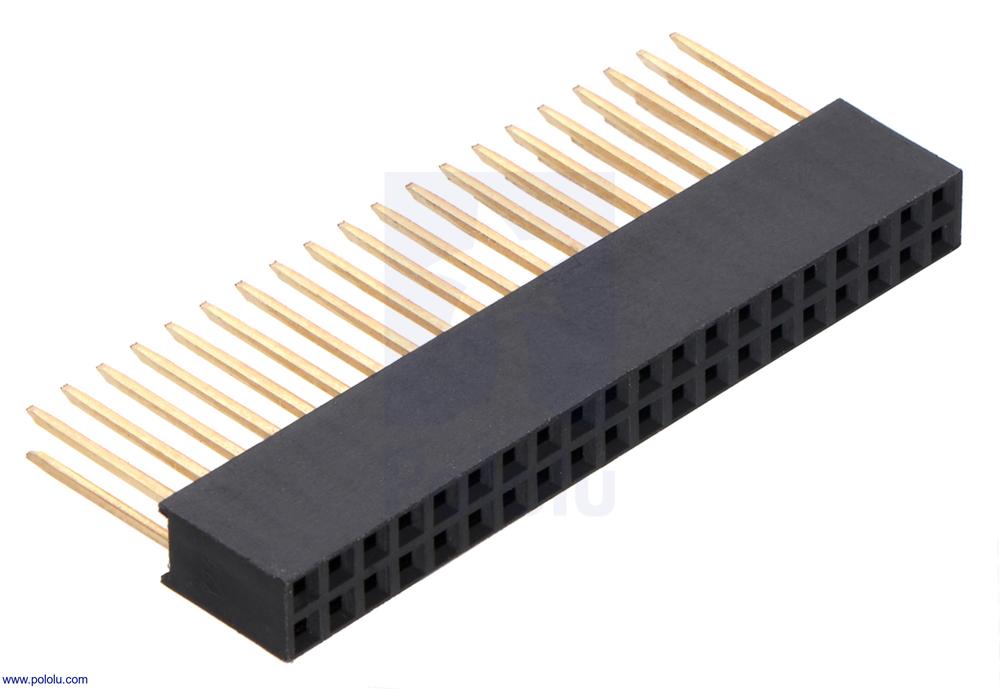 Stapelbare 0,100″ female header : 2x20-pins, recht - Opencircuit