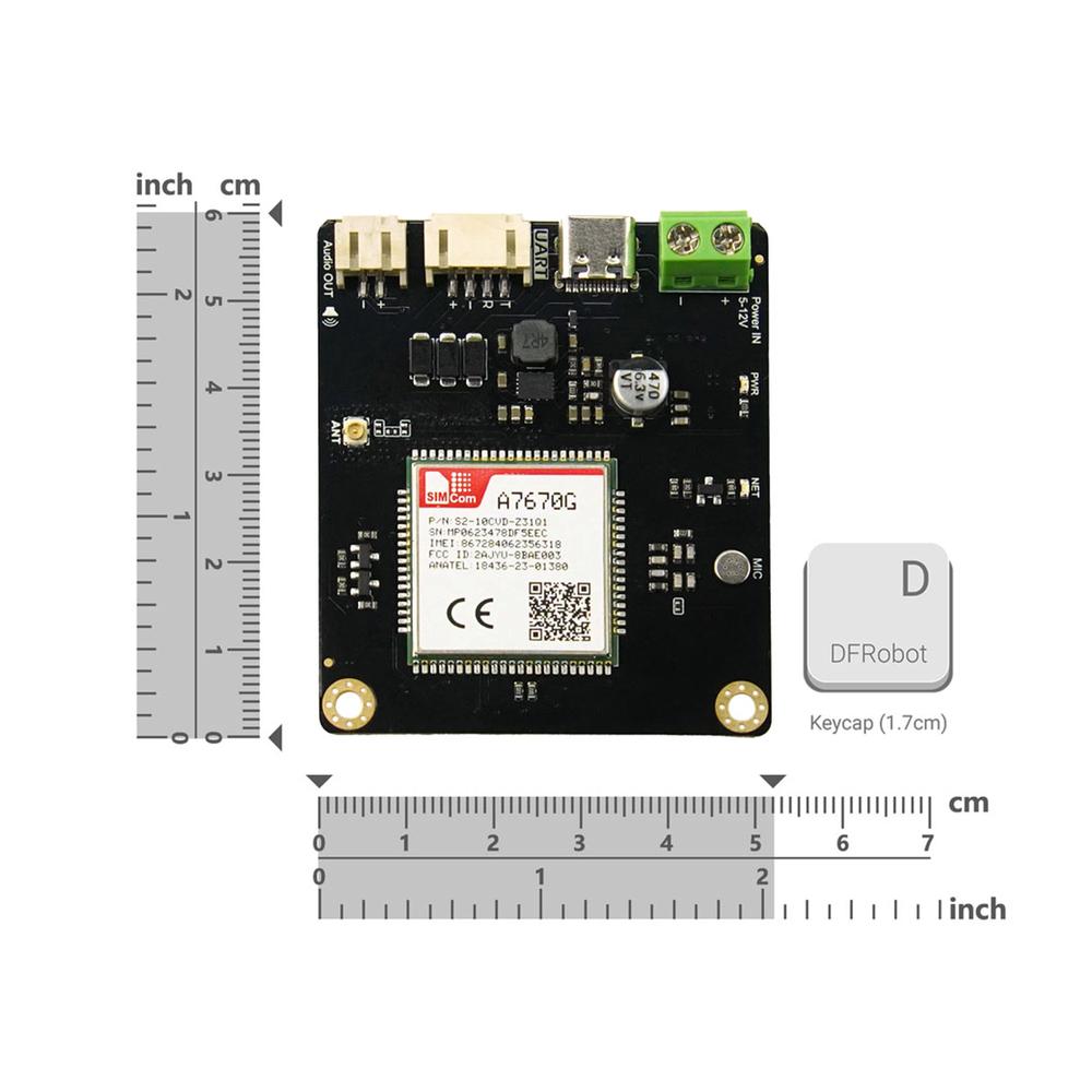 DFRobot Gravity: CAT1 A7670G Global 4G IoT Communication Module (Compatible with Raspberry Pi ...