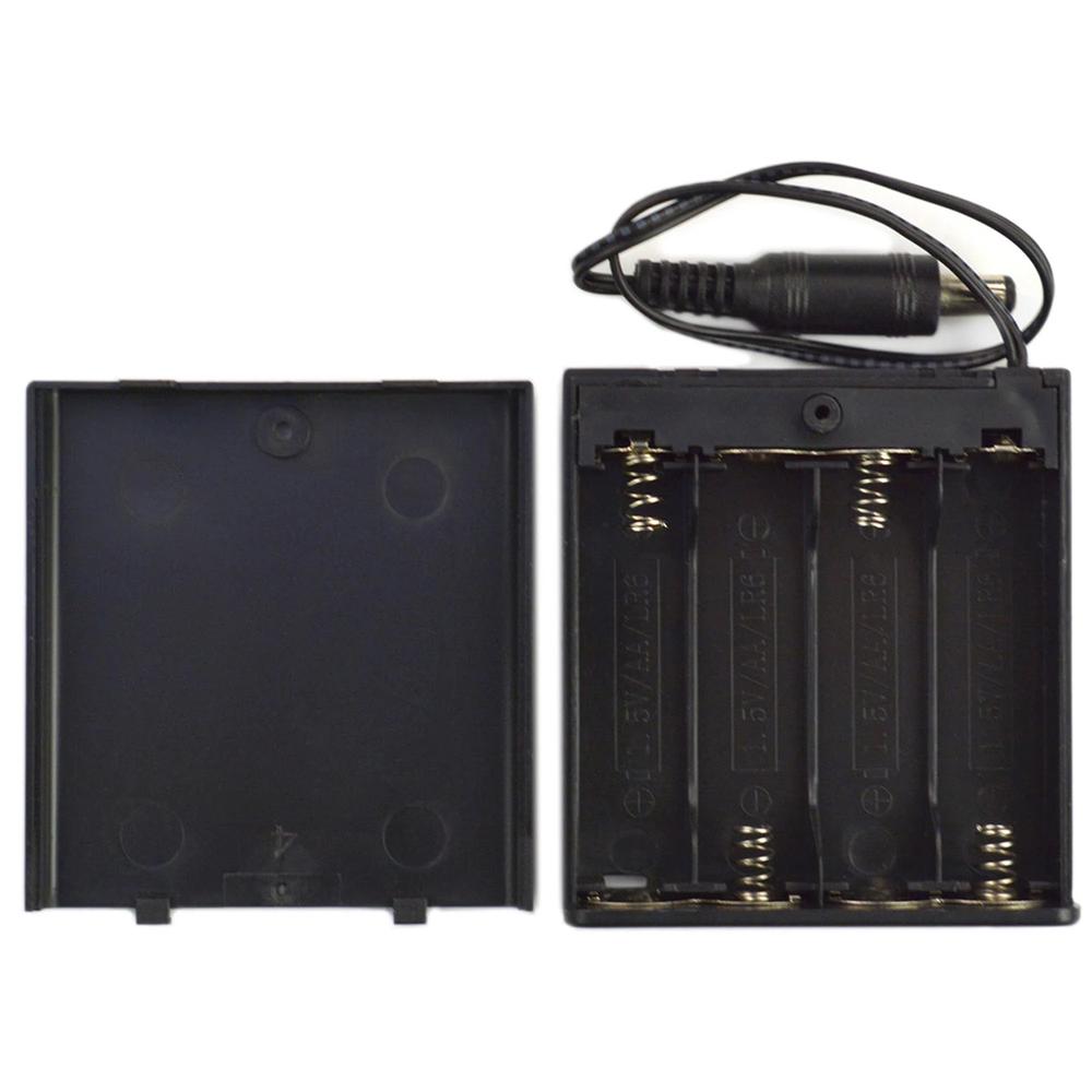 DFRobot 4×AA Battery Holder (with Power Switch, DC2.1 Jack, and Cover ...