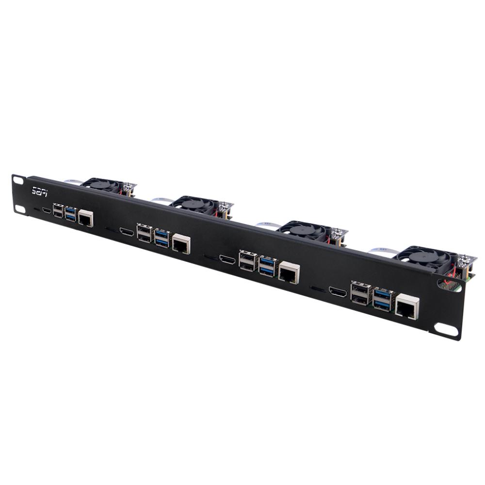 Waveshare 1U Rack Kit til Raspberry Pi 4, 19″ Rackmount, op til 4 ...