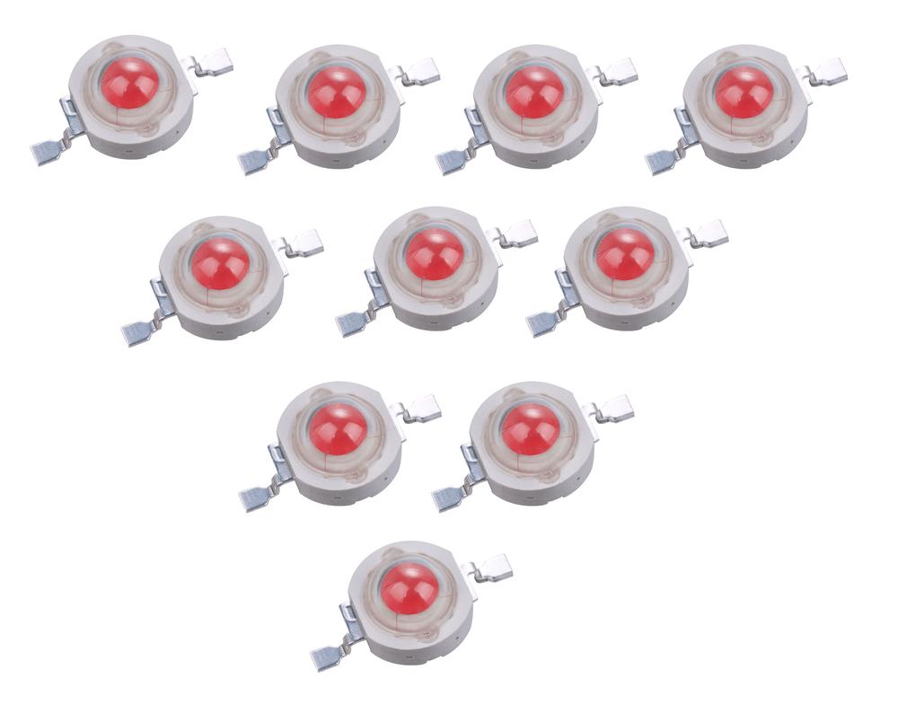 Opencircuit LED de puissance rouge 1W 110° - 10 pièces